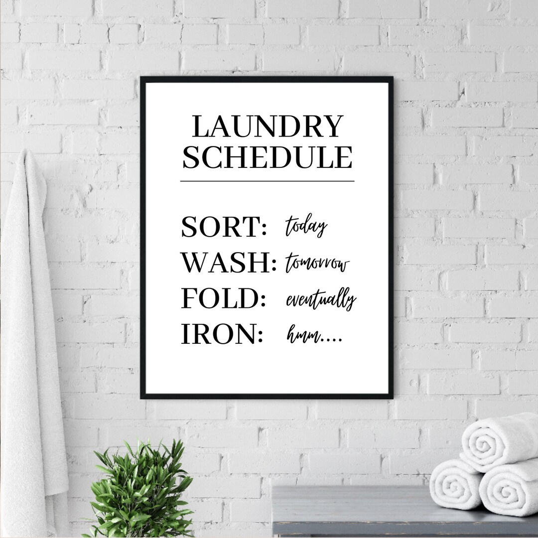 Laundry Print | Laundry Schedule | Laundry Room Decor | Laundry Room ...