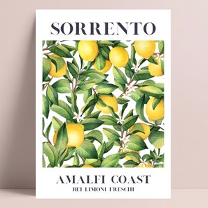 Set of 2 Prints, Italian Fruit Print, Sorrento Lemon Print, Positano ...