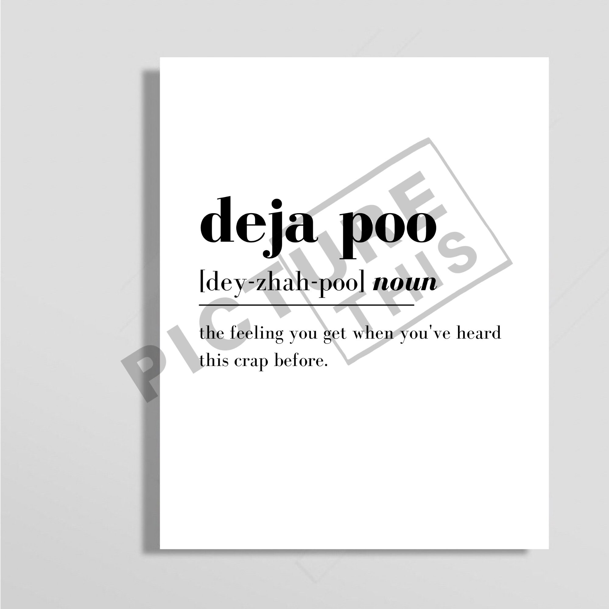 Funny Toilet Print Deja Poo Toilet Quotes and Sayings - Etsy