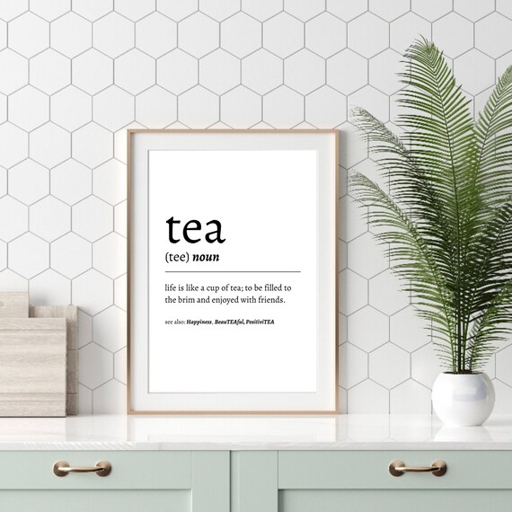 Tea Definition Print Kitchen Poster Tea Poster Kitchen | Etsy UK