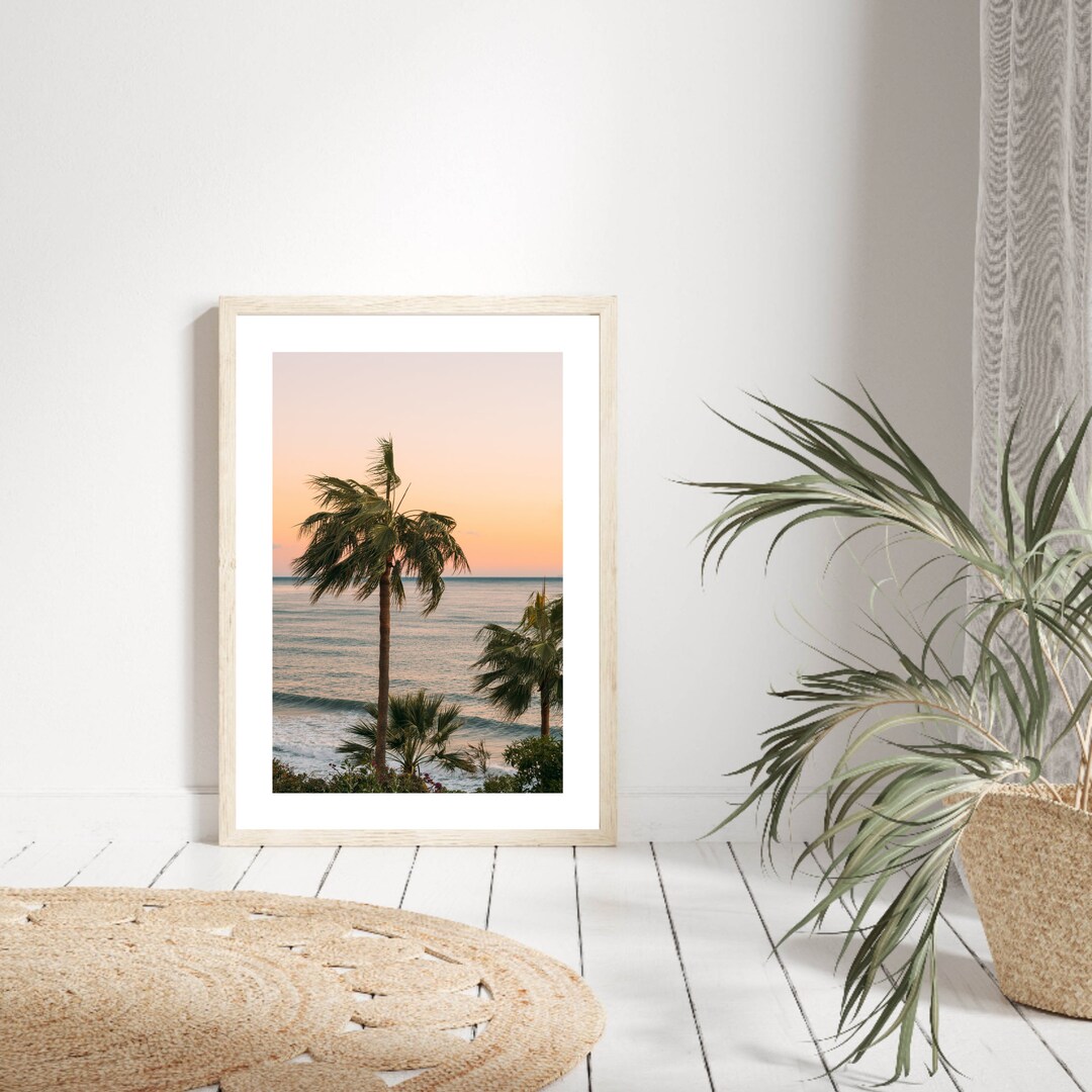 Palm Trees Print, Palm Trees Wall Art, Pink Palm Tree Poster, Palm Tree ...