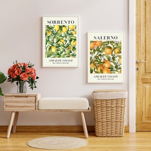 Set of 2 Prints, Italian Fruit Print, Sorrento Lemon Print, Salerno ...