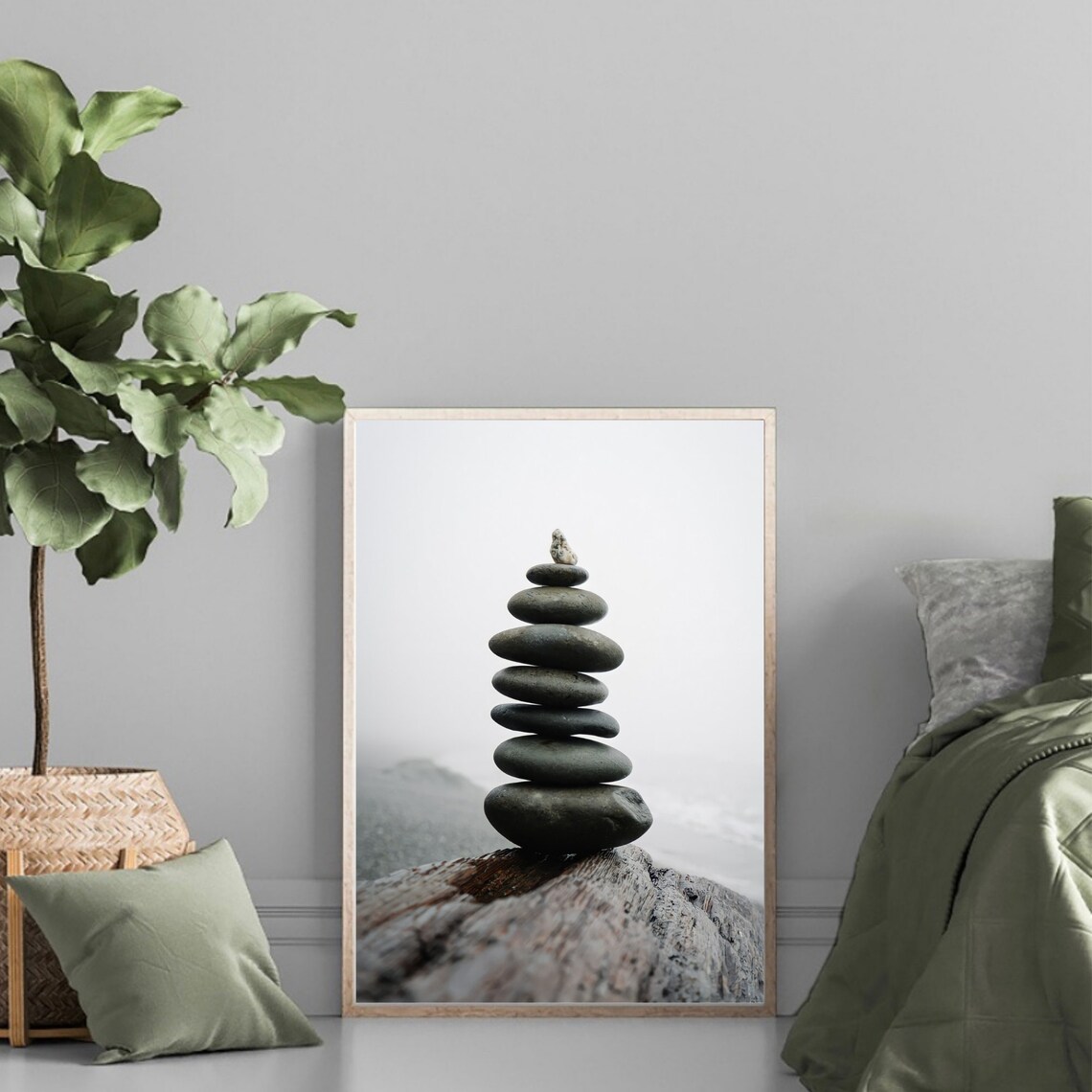 Balanced Stone Print Yoga Wall Art Print Zen Rocks Poster | Etsy