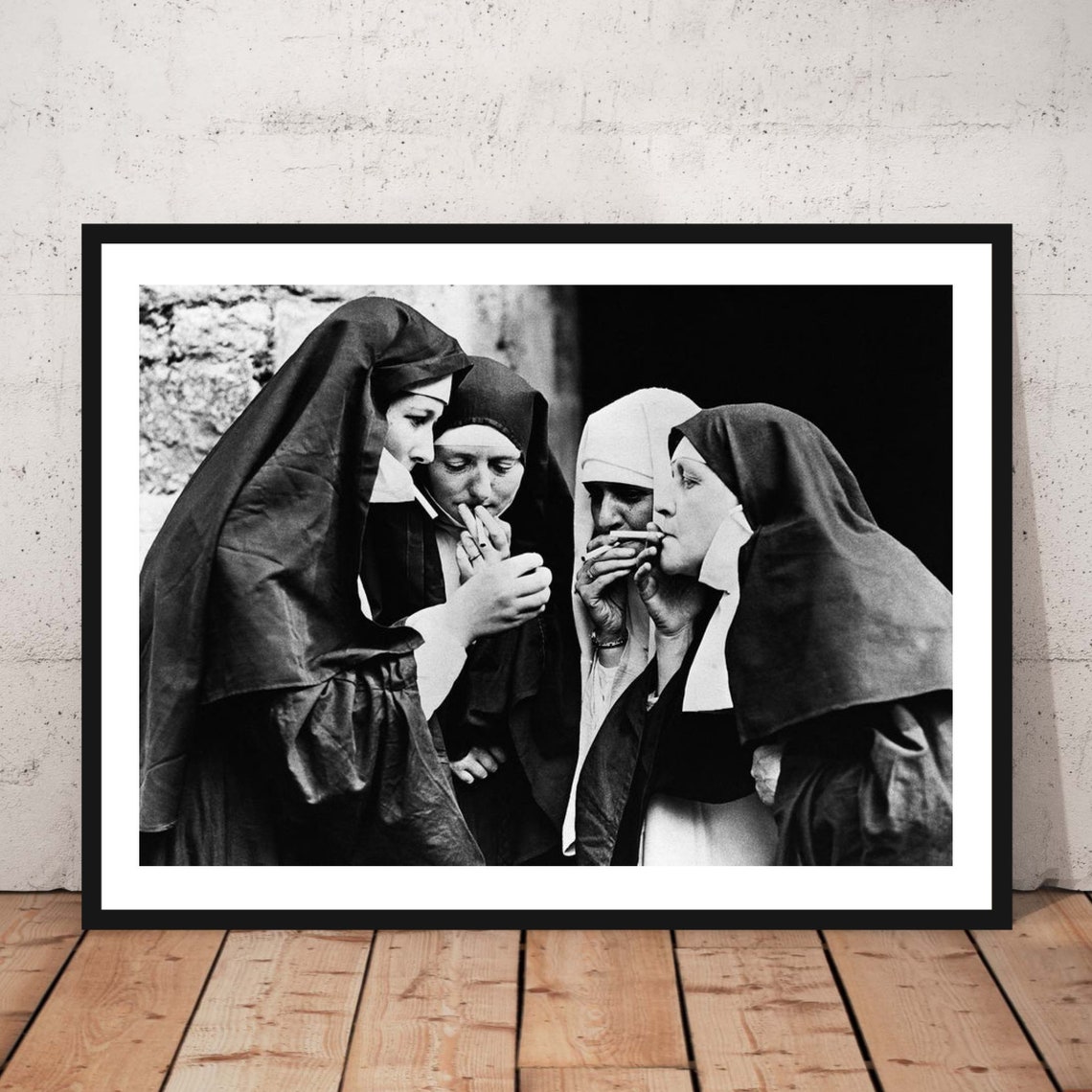 Nuns Smoking Print Nuns Smoking Poster Quirky Wall Prints | Etsy