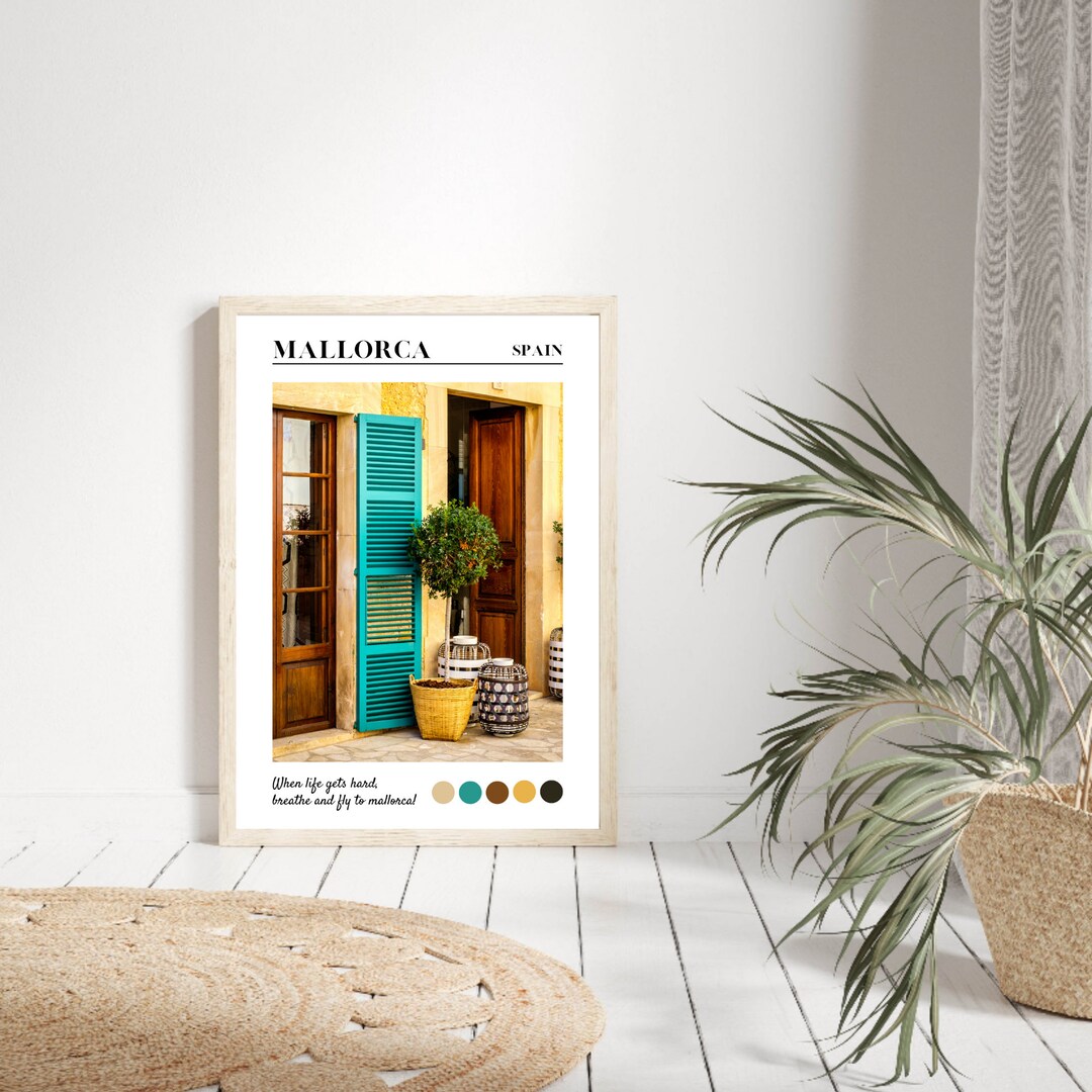 Mallorca Print, Majorca Spain Print, Travel Poster, Home Decor, Wall ...