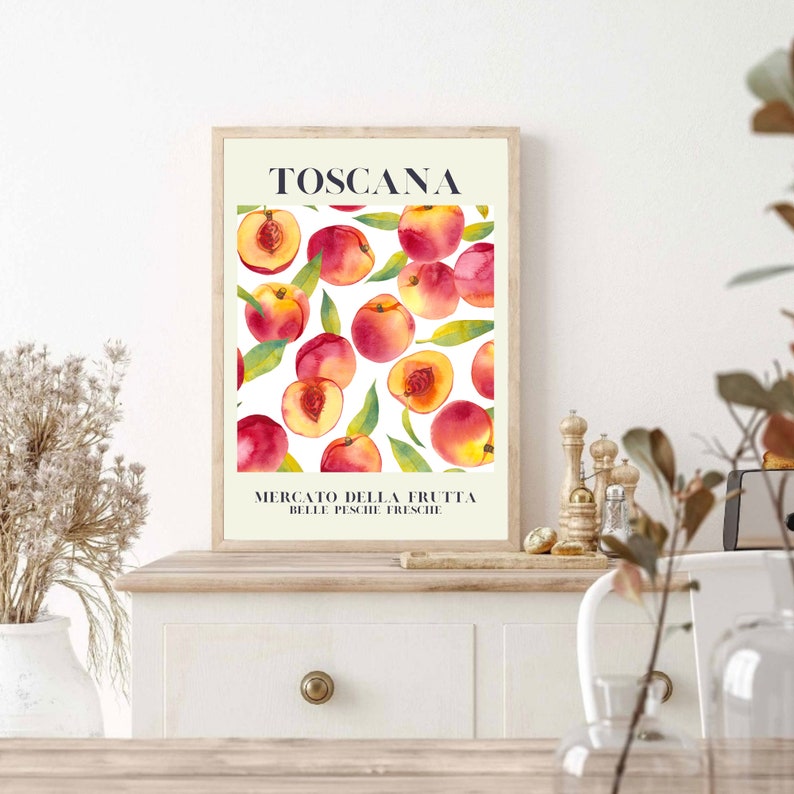 Tuscany Wall Art Print, Toscana Wall Poster, Fruit Market Poster ...