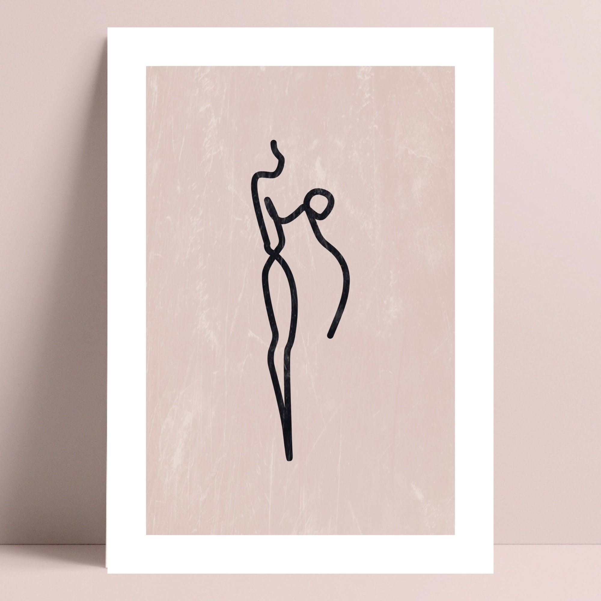 Woman Line Art, Woman Line Drawing, Abstract Line Art, Pink Bedroom ...