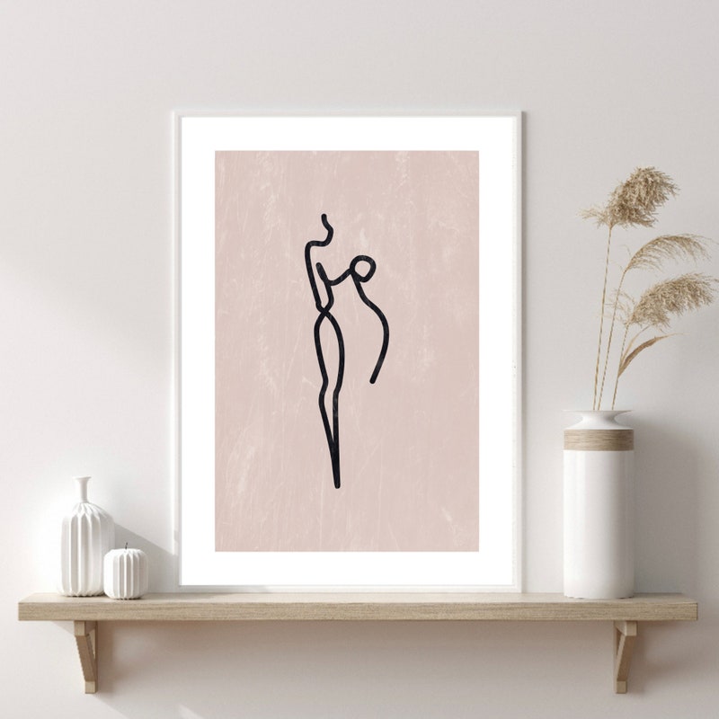 Line Art Pink - Etsy