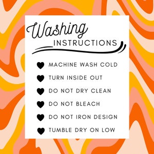 Printable Clothing Care Cards, Washing Instructions Card Template ...