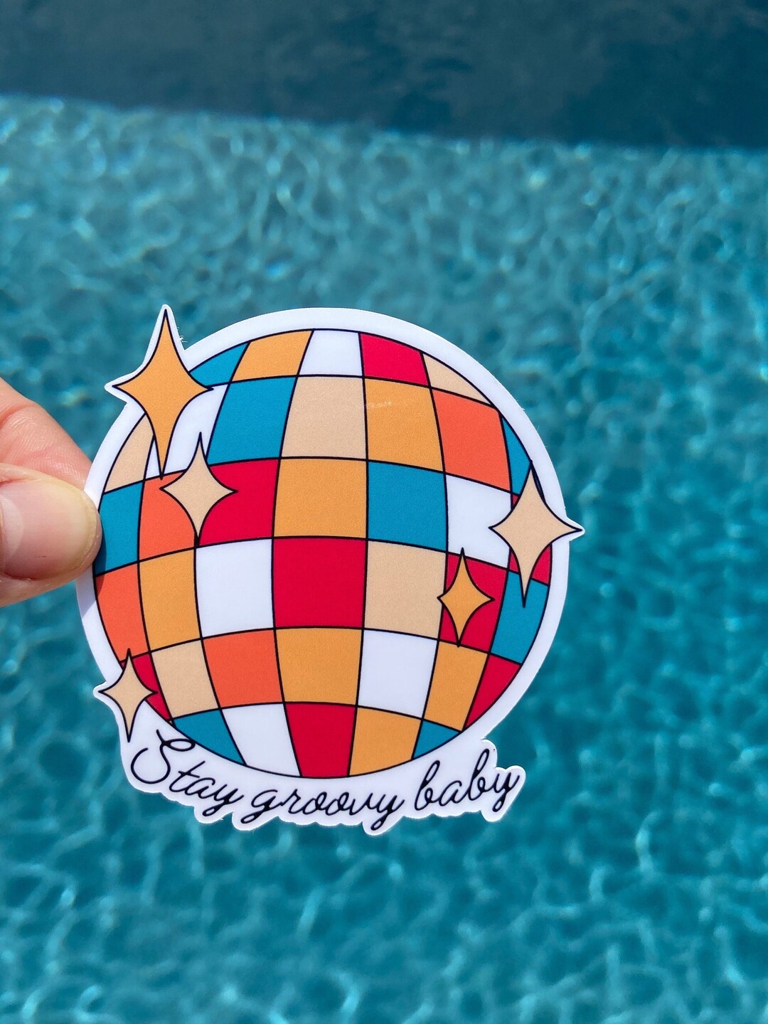 Stay Groovy Baby Disco Ball Sticker Die Cut Sticker Laptop, Phone ...