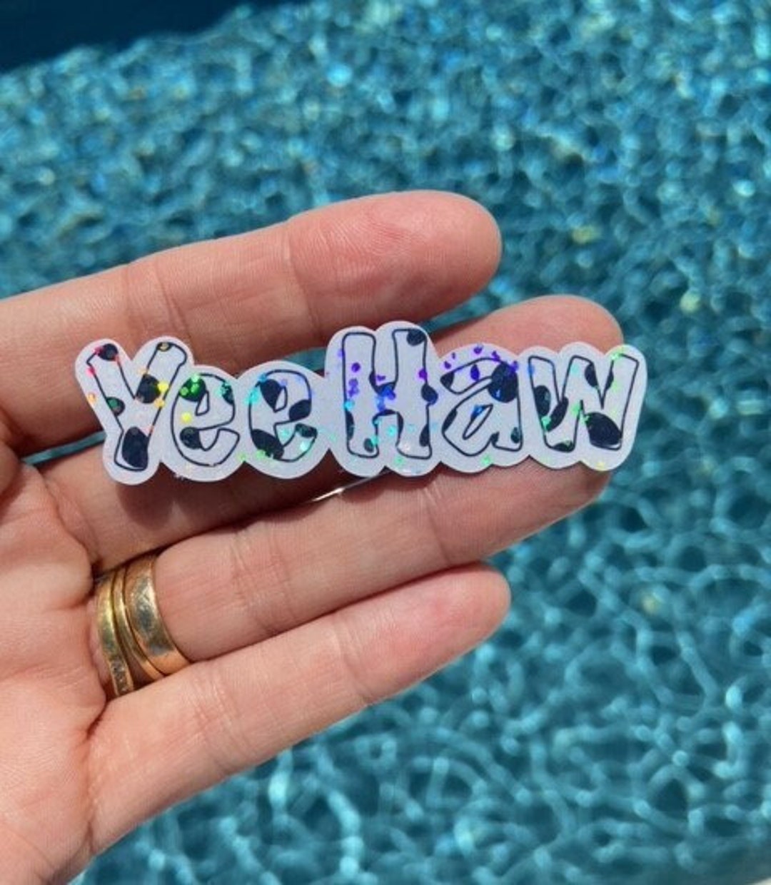 Yee Haw Cowboy Cowgirl Print Cow Print Sticker | Laptop Sticker ...