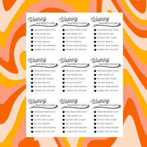 Printable Clothing Care Cards, Washing Instructions Card Template ...