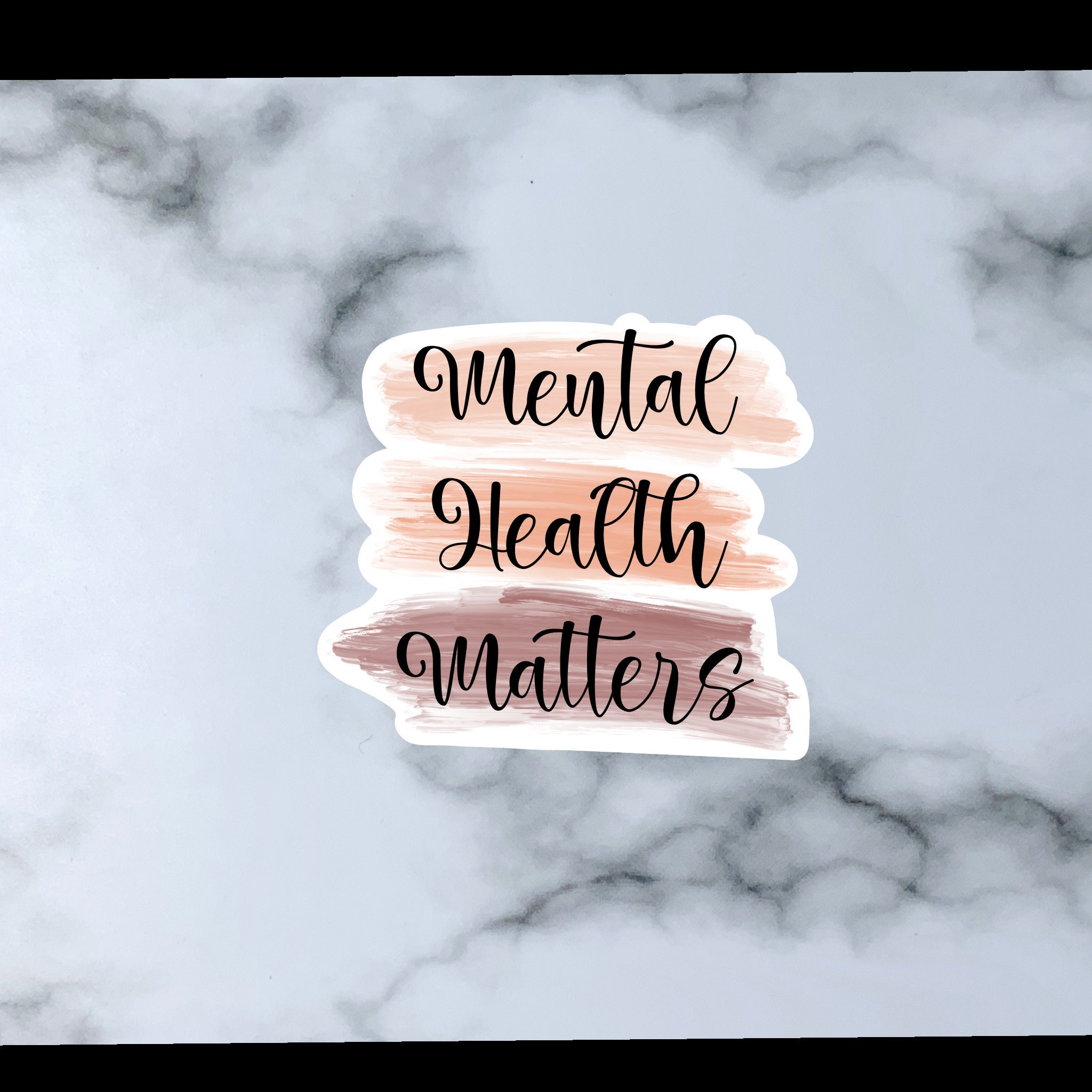 Mental health matters quote watercolor sticker Laptop Sticker | Etsy