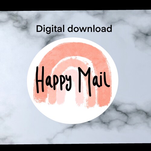 Happy Mail Sticker PNG Valentine's Rainbow Hearts Small - Etsy