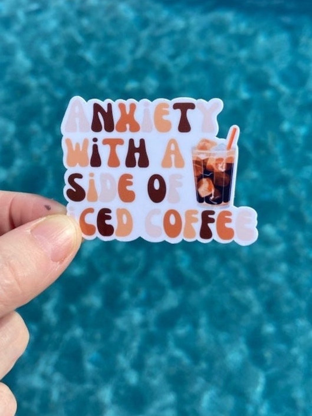 Coffee Sticker, Iced Coffee Laptop Sticker, Water Bottle Sticker, Die ...