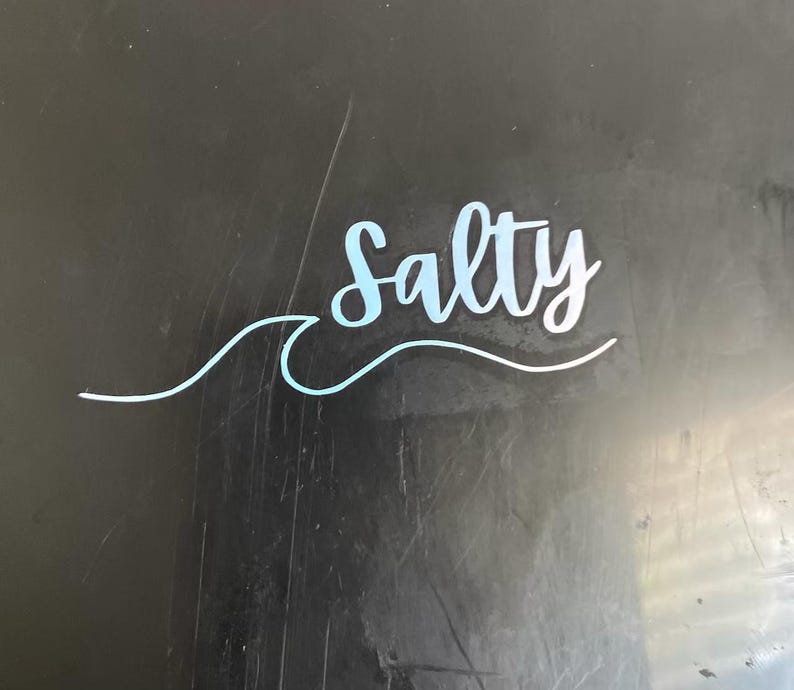 Salty Permanent Vinyl Sticker, Beach Car Decal, Tumbler Sticker - Etsy