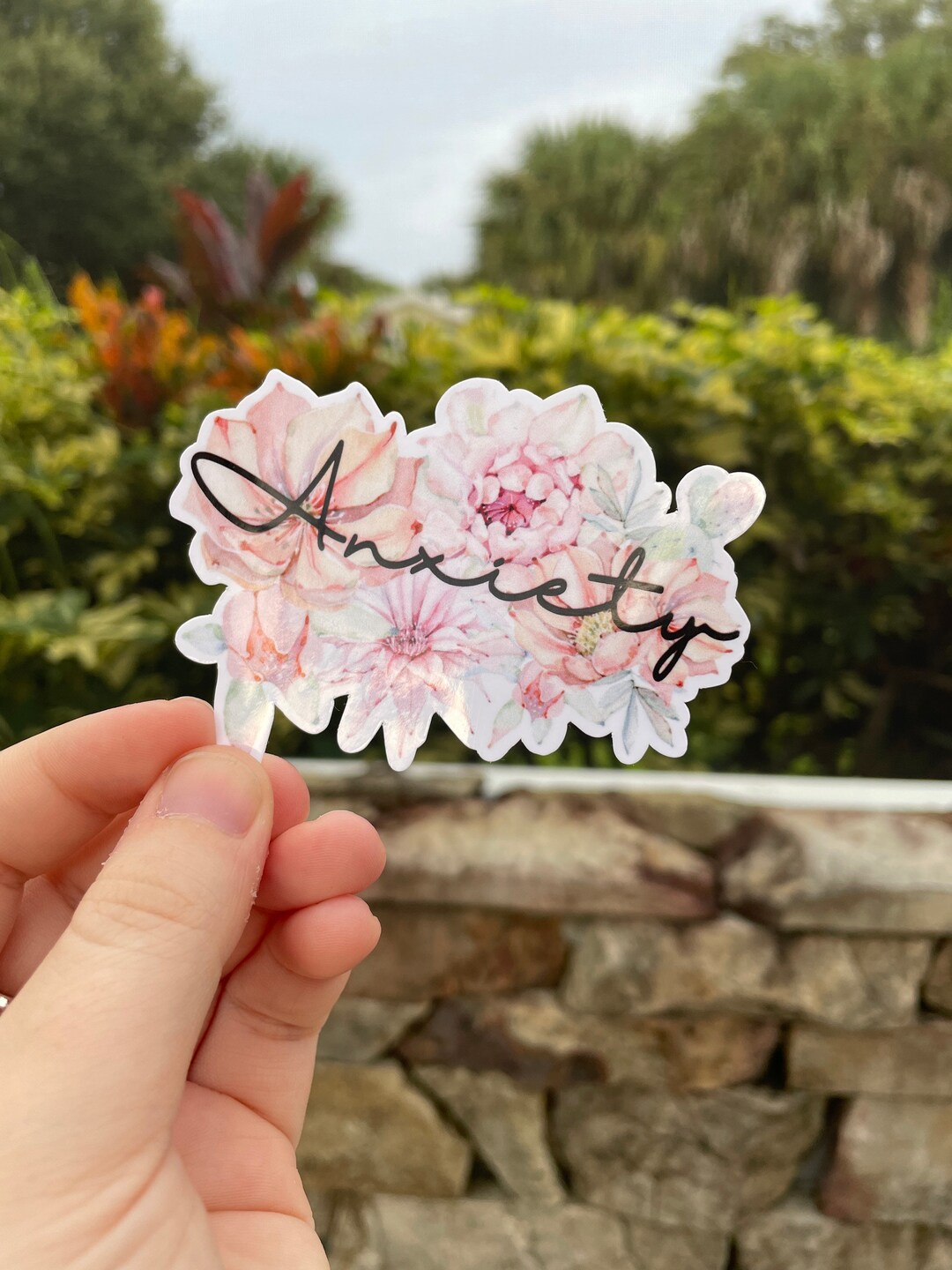 Anxiety Sticker Quote Mental Health My Anxiety Flower | Laptop ...
