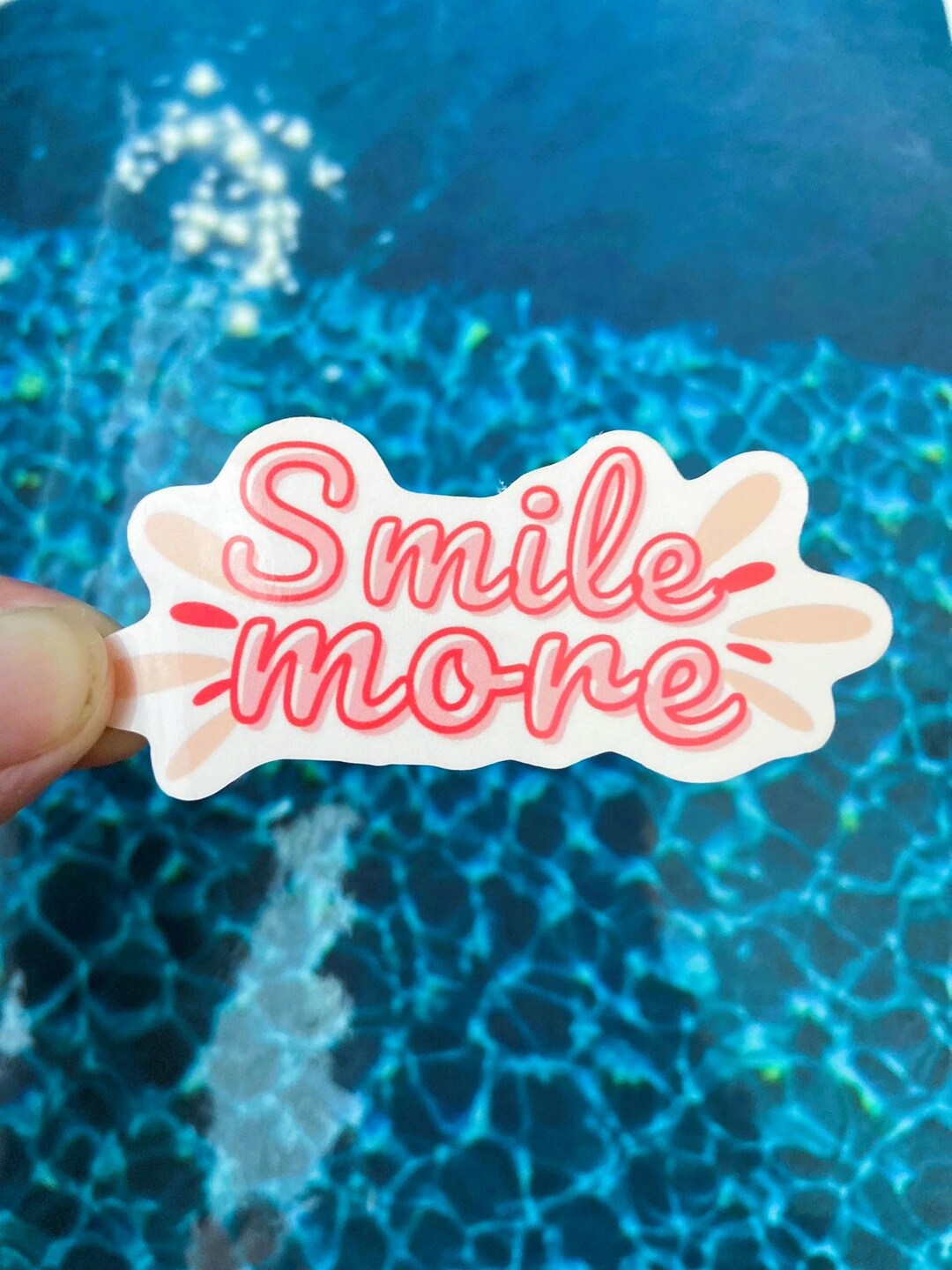 Smile More Sticker, Retro Sticker, Reminder Sticker, Trendy Sticker ...