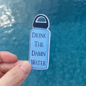 Drink the Damn Water Stickers | Funny Sticker Motivational Sticker ...