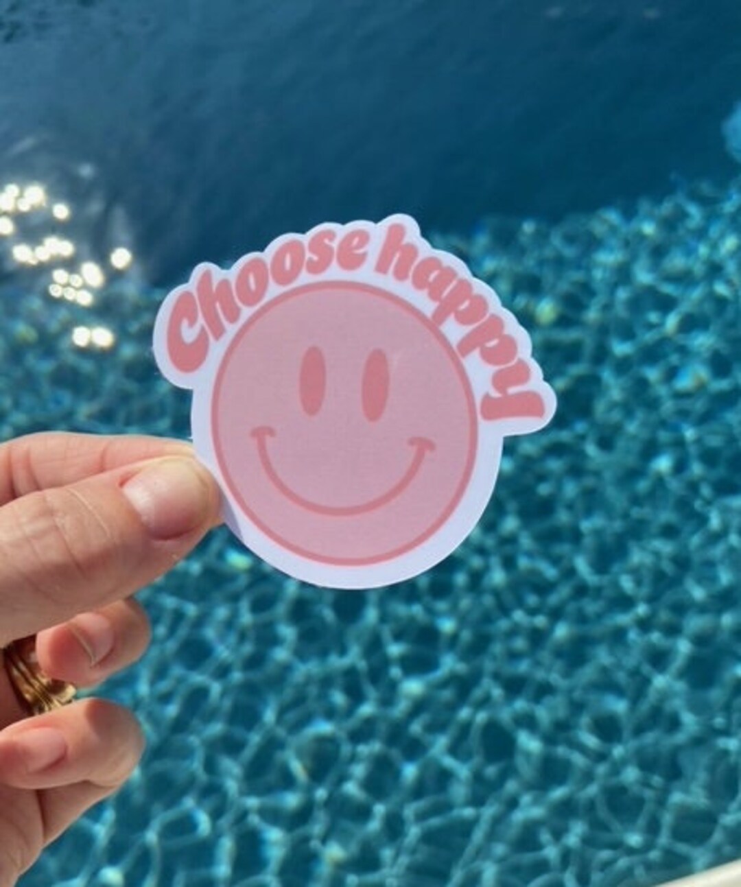 Choose Happy Trendy Smiley Face Sticker Happy Sticker Choose Happy ...