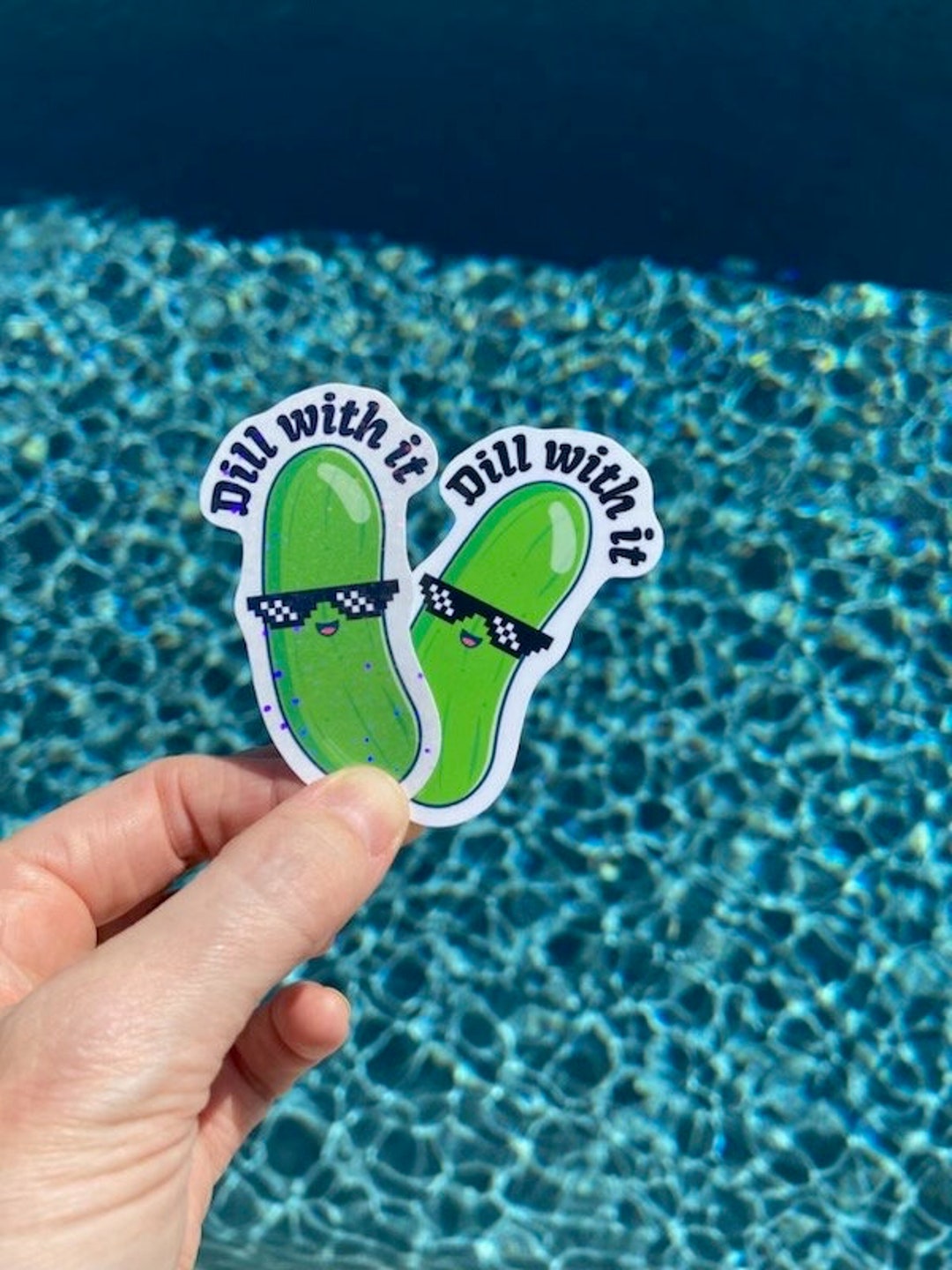 Dill With It Dill Pickle Laptop Stickers, Funny Stickers, Sarcasm ...
