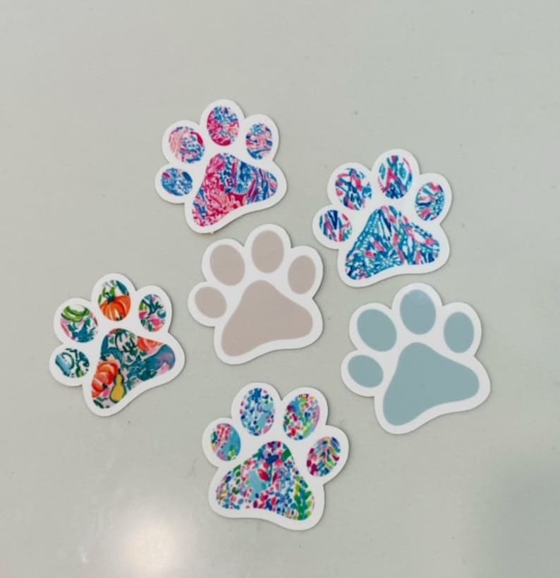 Dog Paw Stickers, Waterproof Vinyl Decal, Laptop Stickers - Etsy