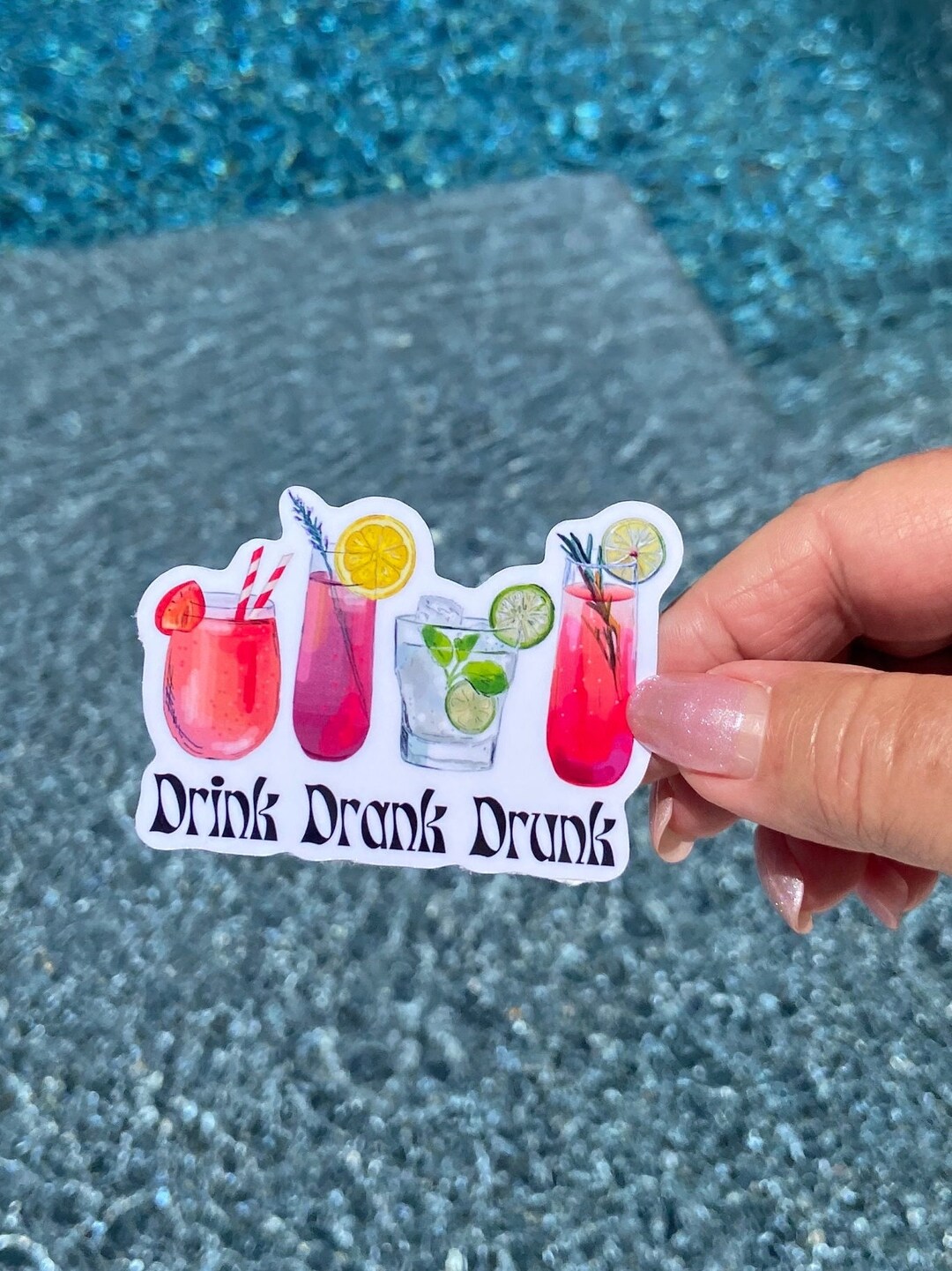 Drink Drank Drunk Sticker, Sticker Tumbler, Sticker Handmade, Funny ...
