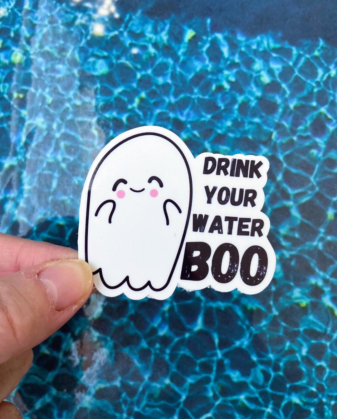 Drink Your Water Boo Ghost Sticker Funny Quote Stickers | Laptop ...