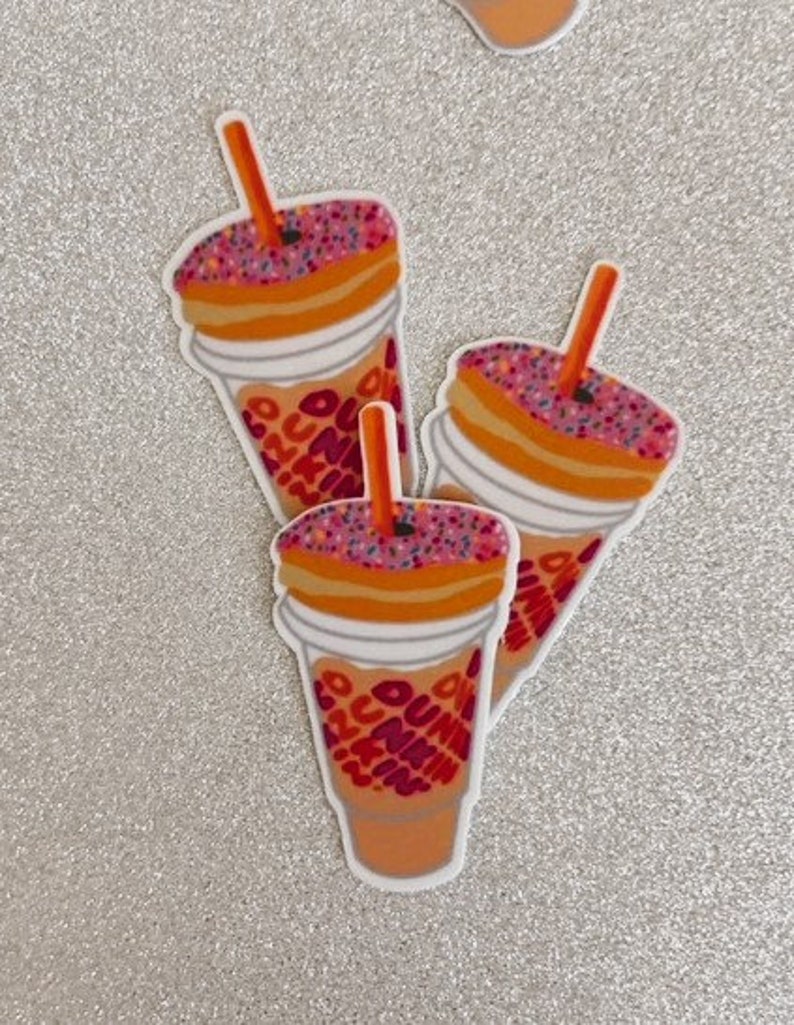 Dunkin Donut Drink Sticker Laptop Sticker Waterbottle - Etsy