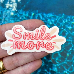Smile More Sticker, Retro Sticker, Reminder Sticker, Trendy Sticker ...