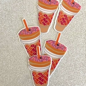 Dunkin Donut Drink Sticker, Laptop Sticker, Waterbottle Sticker, Die ...