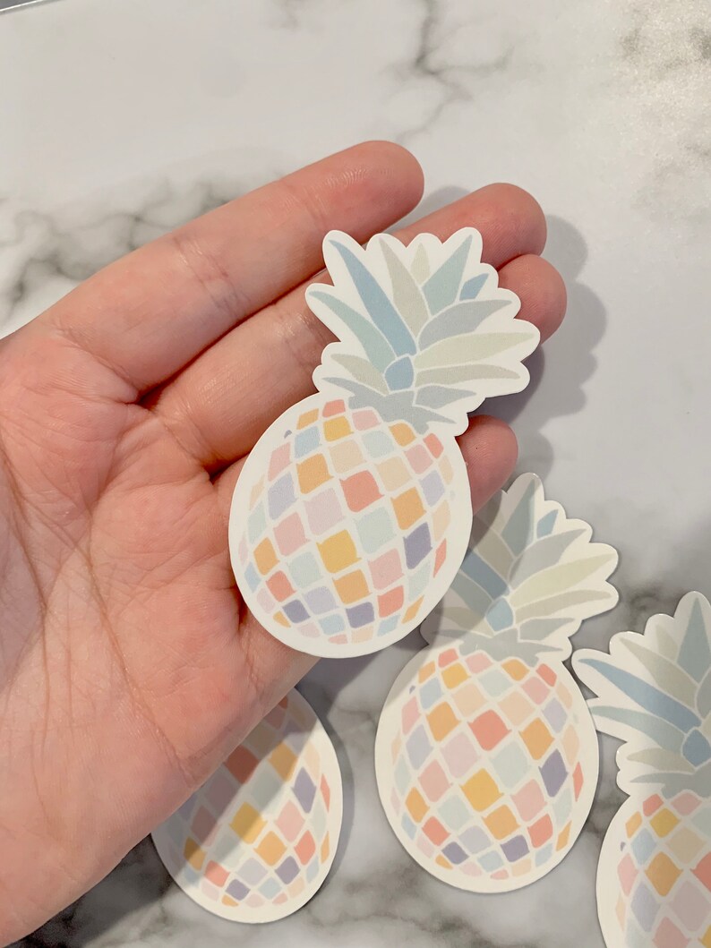 Pastel Pineapple Sticker | Waterproof Vinyl Decal - Etsy
