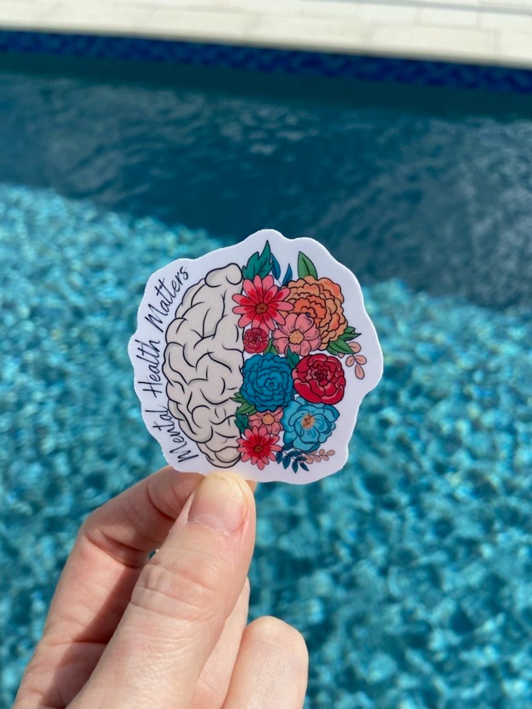 Mental Health Matters Sticker, Brain Sticker, Laptop Sticker, Aesthetic ...