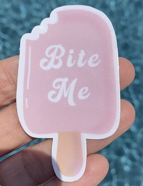Bite Me Lollipop Sticker Pink Summer Stickers Laptop Stickers Aesthetic ...