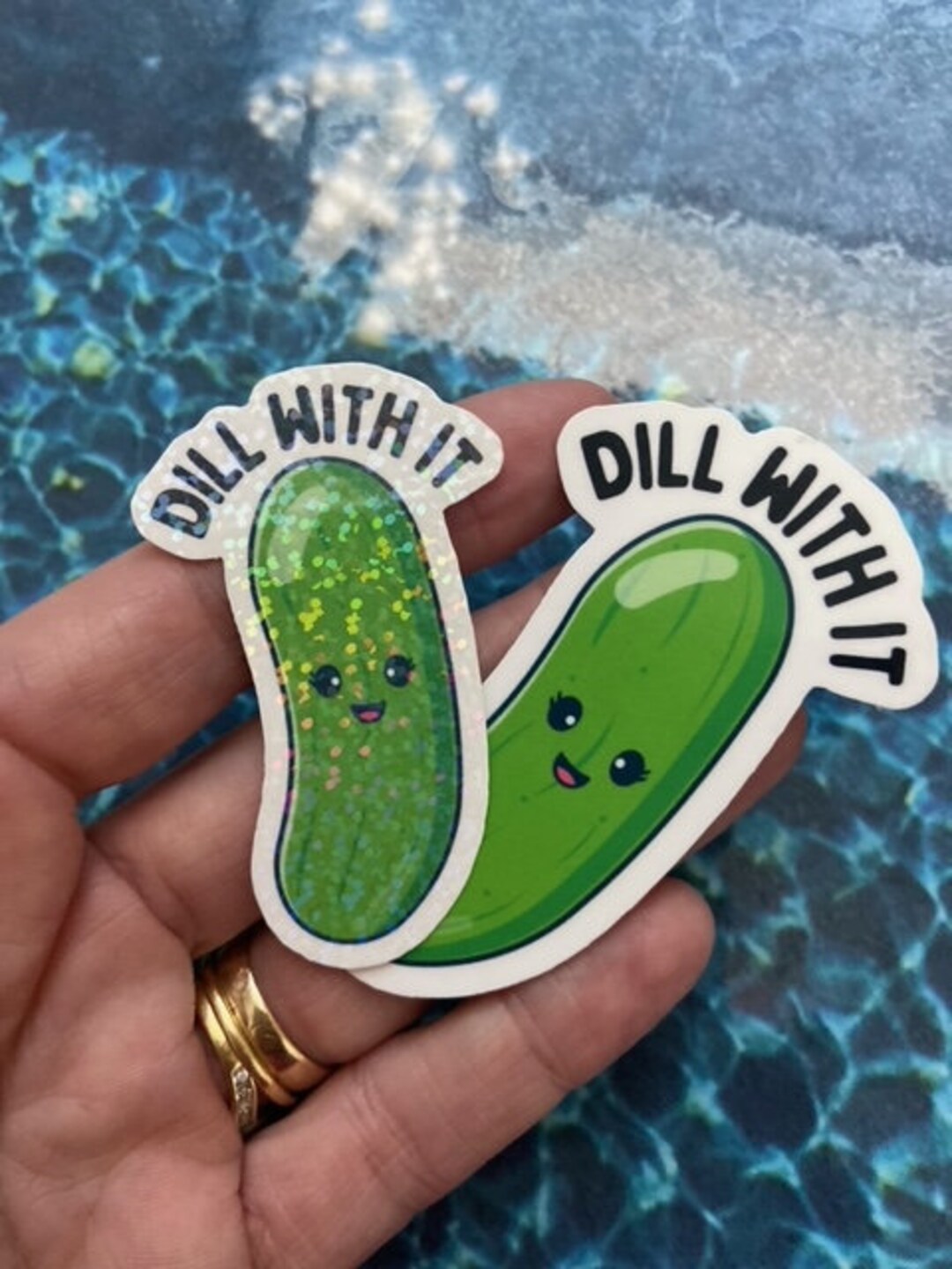 Dill With It Dill Pickle Laptop Stickers, Funny Stickers, Sarcasm ...