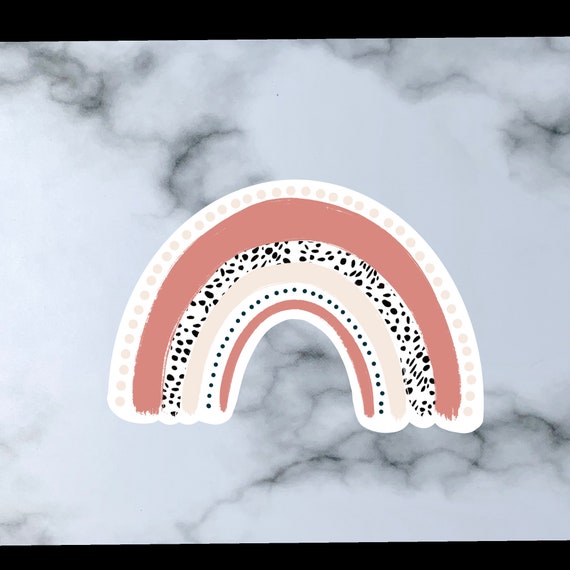 Rainbow Rustic Happy Boho Sticker Laptop Sticker Aesthetic | Etsy