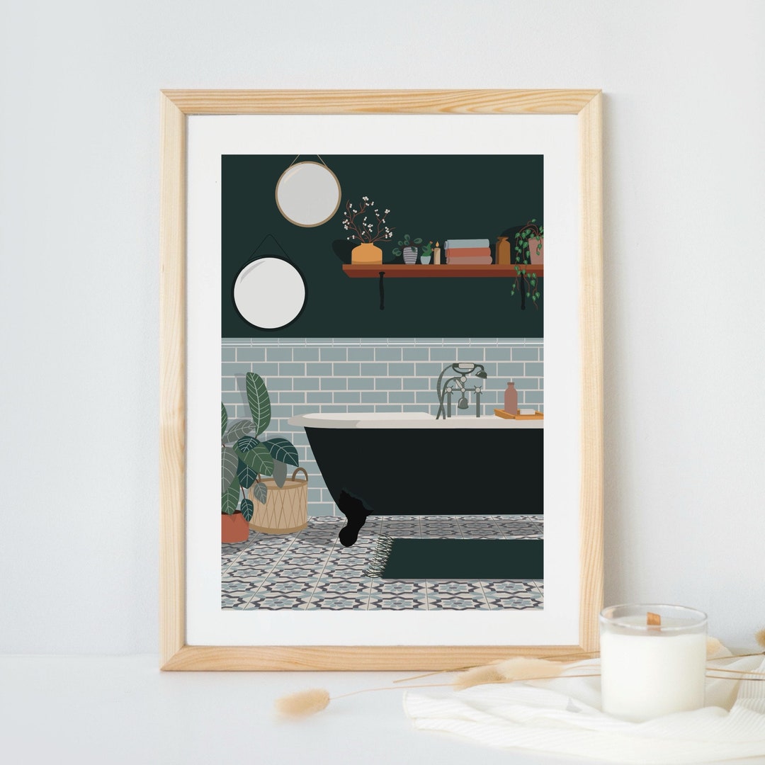 Bathtub Print, Bathroom Print, Bathroom Wall Art, Digital Download ...