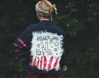 Peace Sign Jacket - Etsy UK