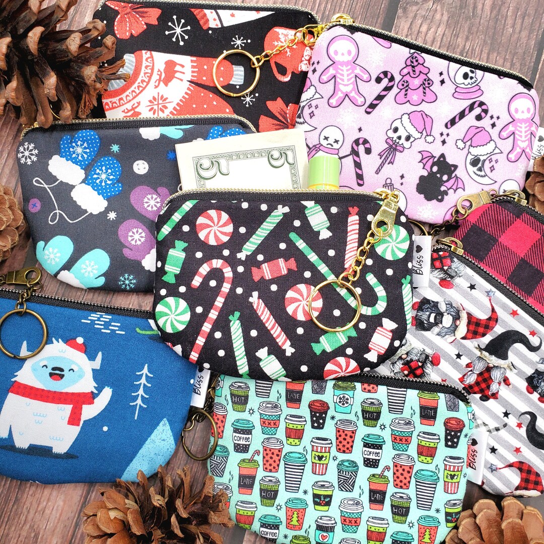 Christmas Coin Purse, Gift Card Holder, Small Zipper Pouch, Stocking ...