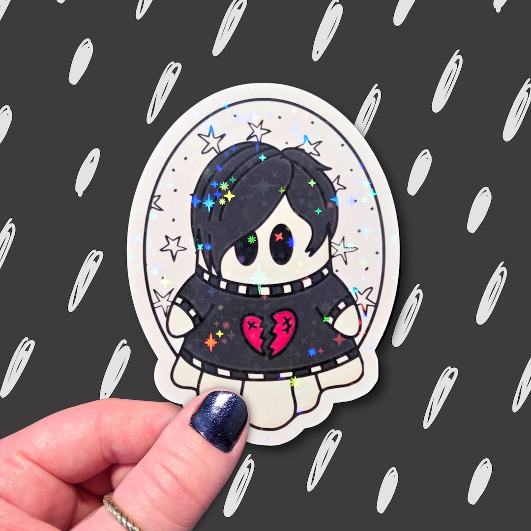 Elder Emo Ghost Holographic Sticker, Vinyl Sticker for Water Bottles ...