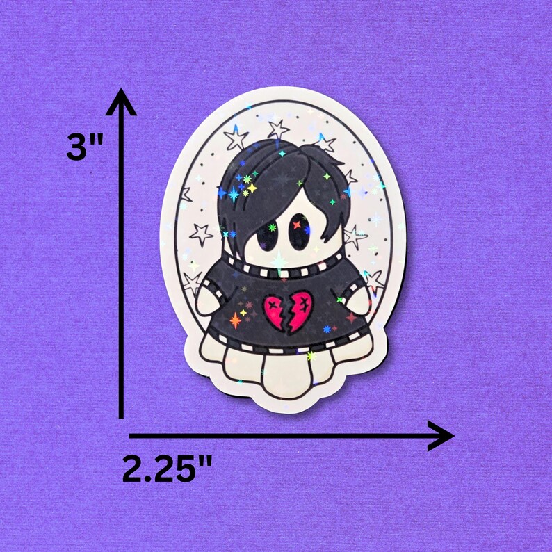Elder Emo Ghost Holographic Sticker, Vinyl Sticker for Water Bottles ...