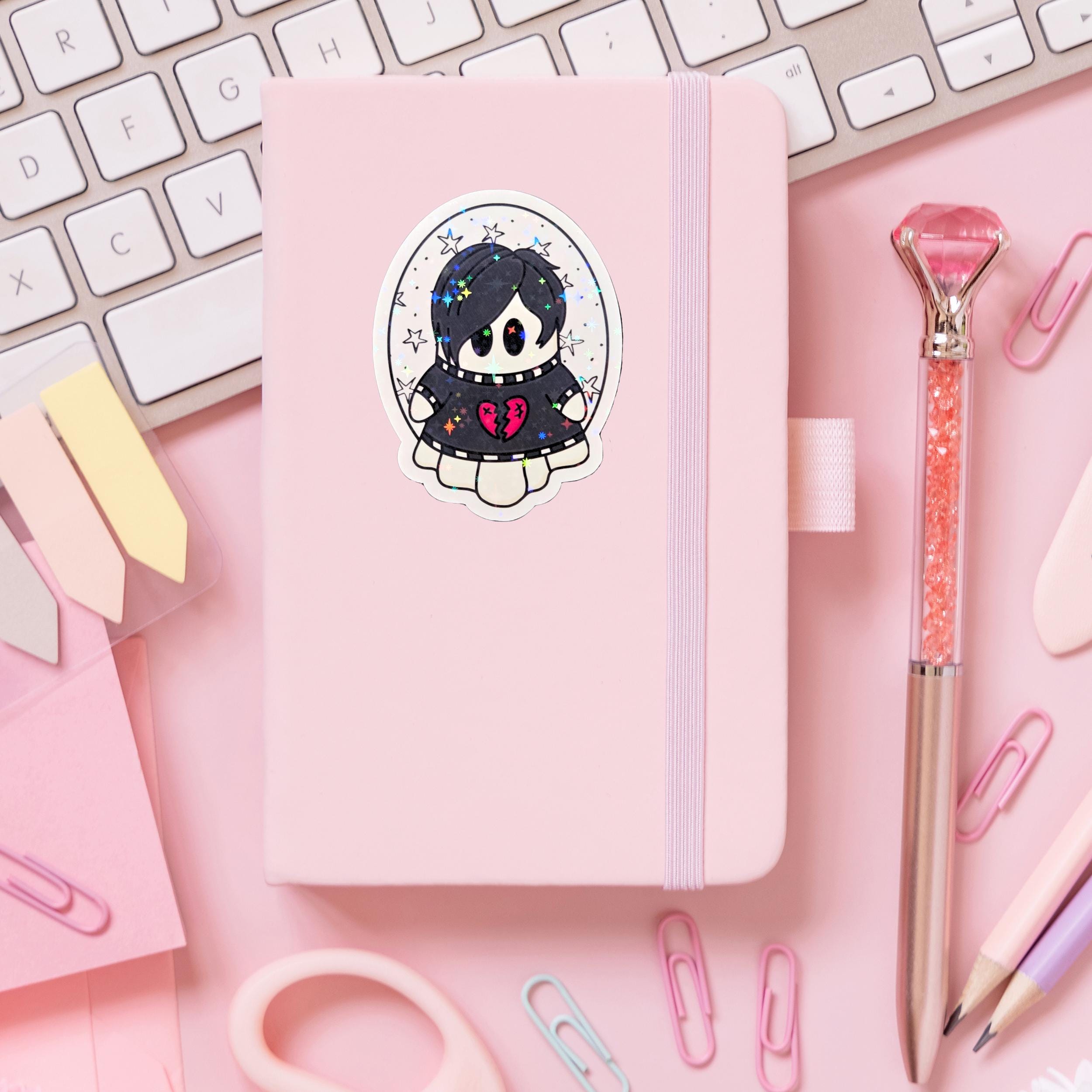 Elder Emo Ghost Holographic Sticker, Vinyl Sticker for Water Bottles ...