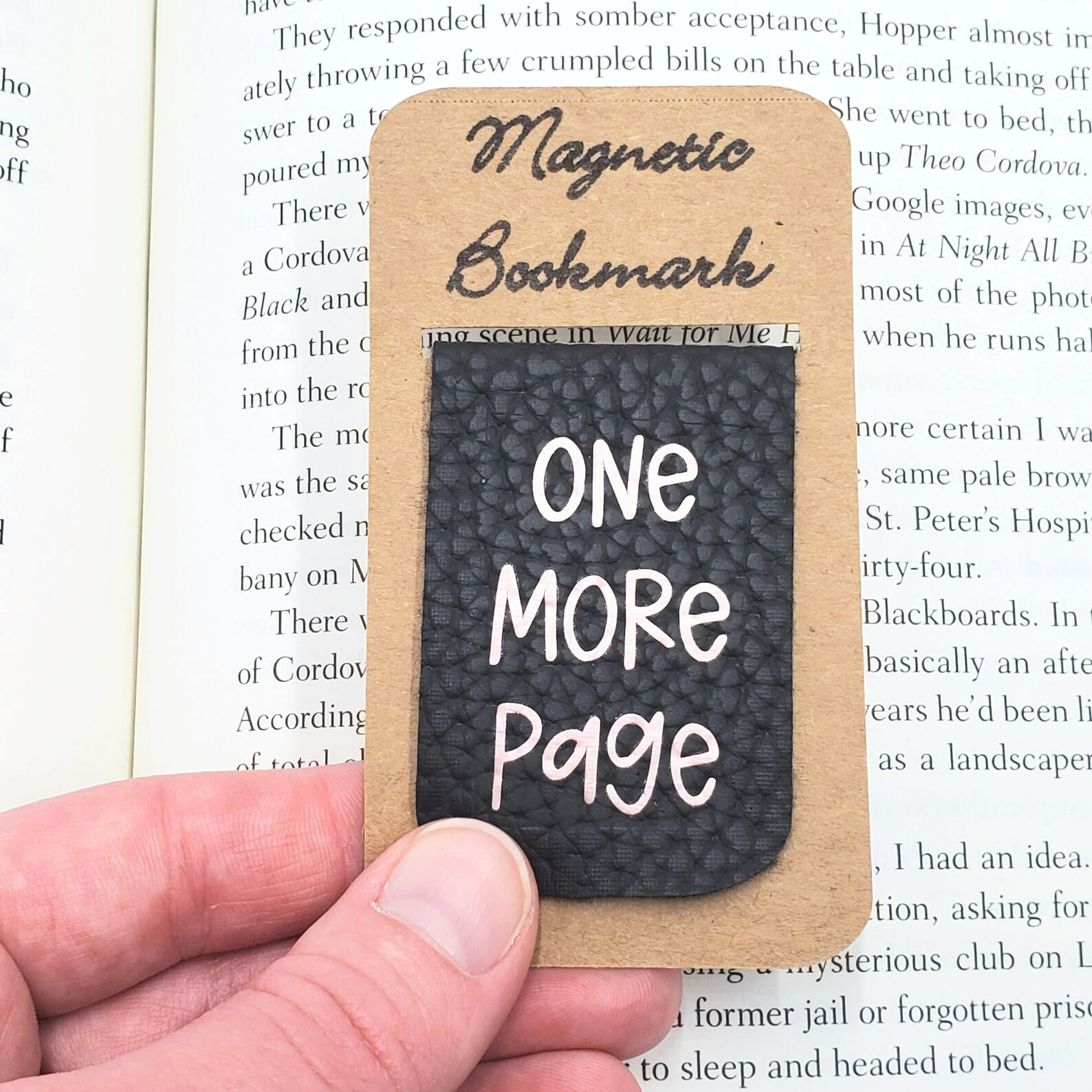 Magnetic Bookmark Faux Leather, Page Keeper, Funny Bookmark, Book Lover ...