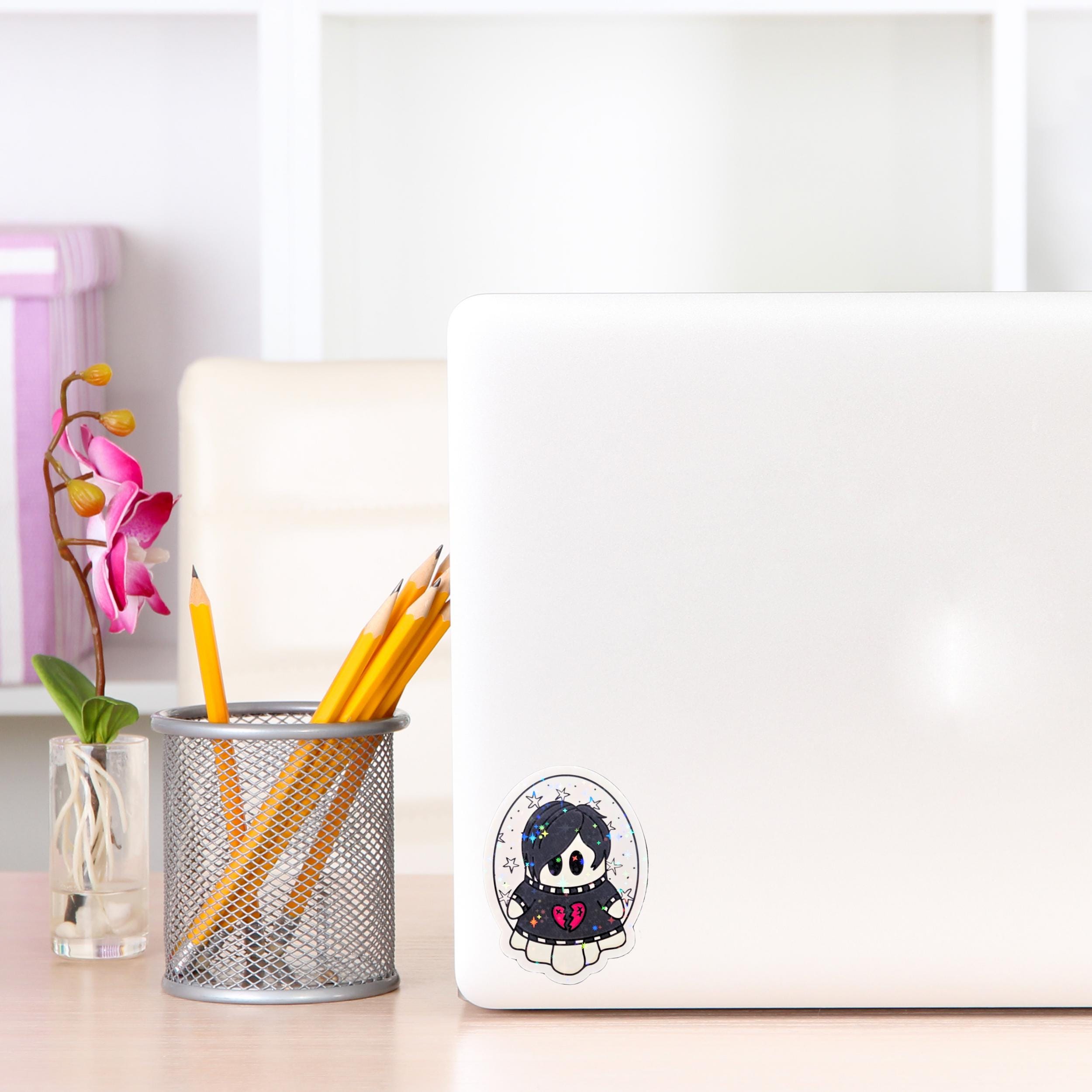 Elder Emo Ghost Holographic Sticker, Vinyl Sticker for Water Bottles ...