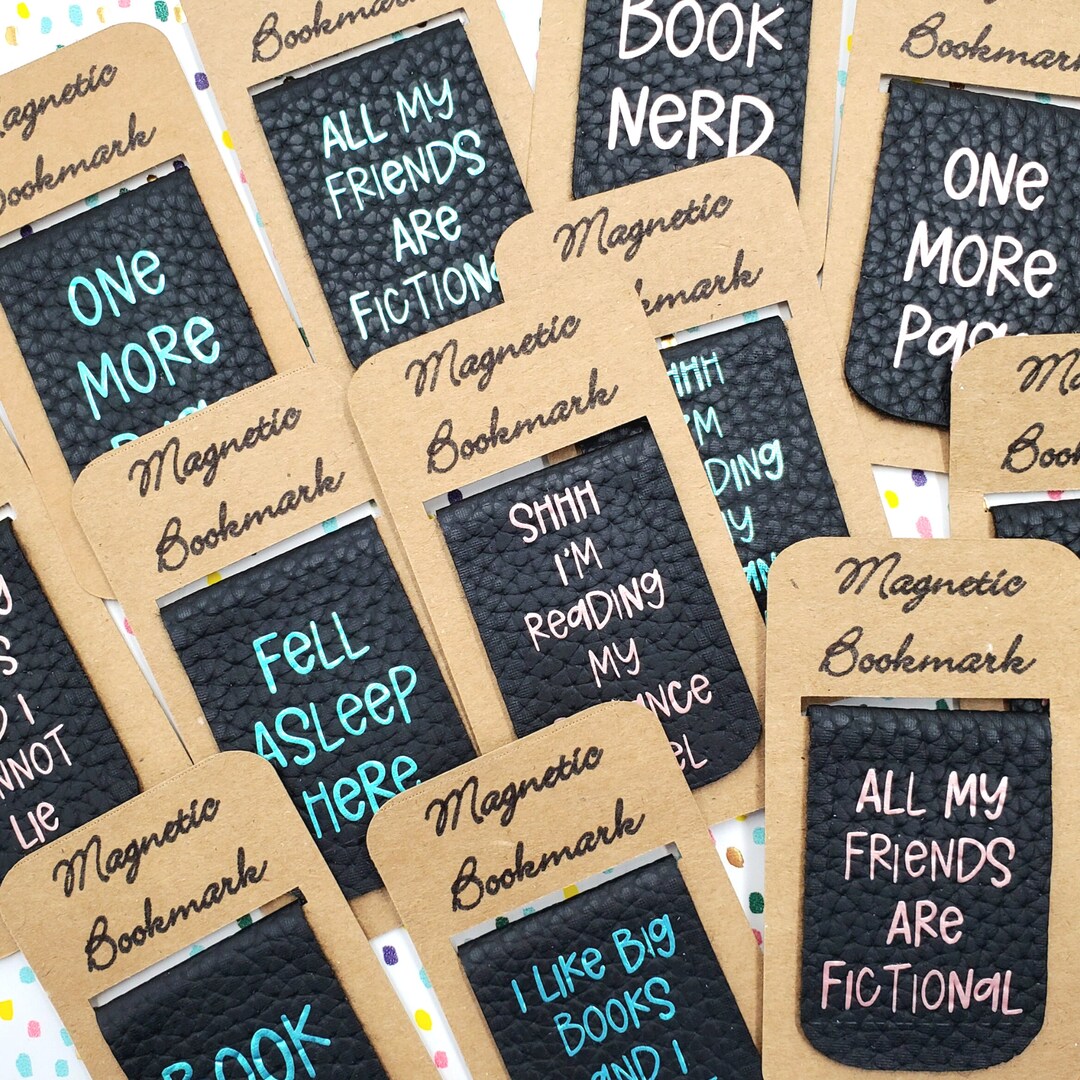 Magnetic Bookmark Faux Leather, Page Keeper, Funny Bookmark, Book Lover ...