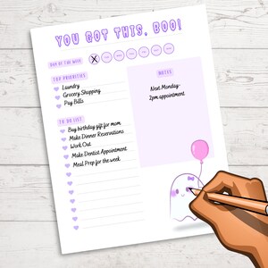 Daily Checklist, Goth Stationery, Cute Ghost, Daily Task List, Creepy ...