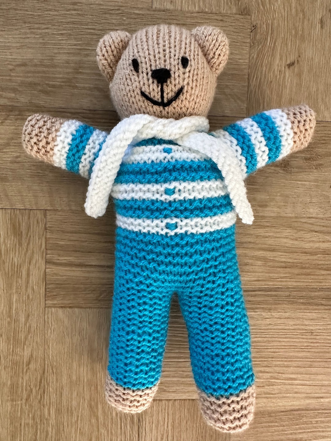 Hand Knitted Teddy Bear - Etsy UK