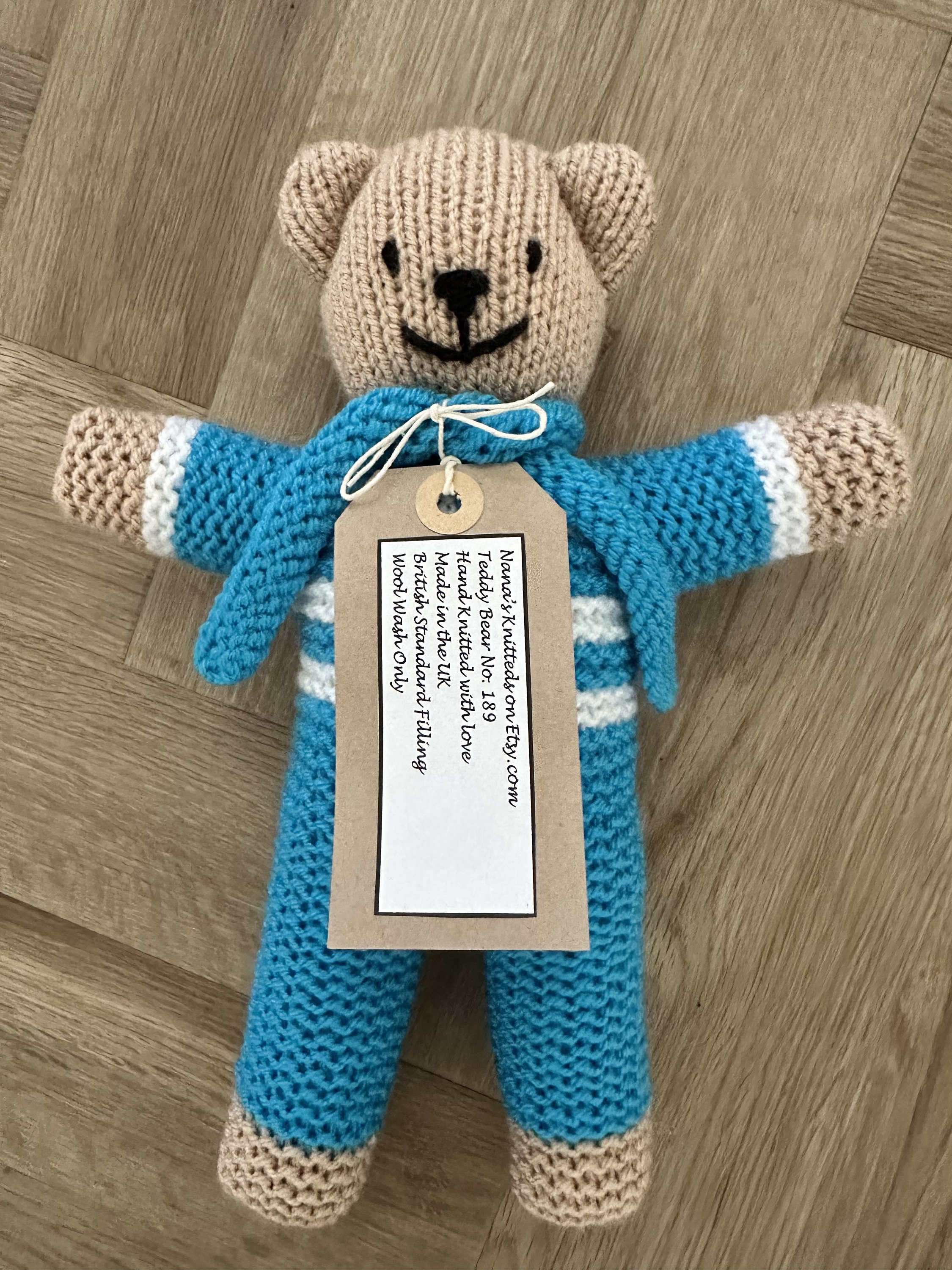 Hand Knitted Teddy Bear - Etsy