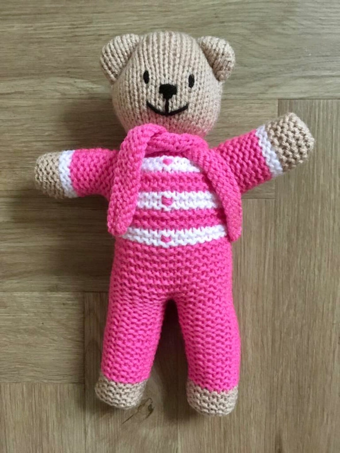 Hand Knitted Teddy Bear - Etsy