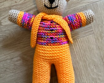 Hand Knitted Teddy Bear - Etsy UK